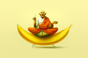 Banana Baba Paper Print - Decorative posters in India - Buy art, film ...