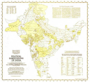 Reproduction of a poster presenting - India - Political Subdivisions ...