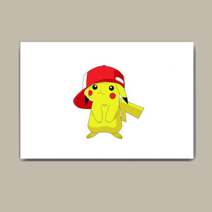 Pikachu Red Cap Pokemon Wall Hang Fine Art Print - Abstract posters in ...