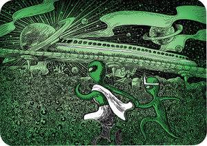 Alien Apu Alien Durga Paper Print - Charbak Dipta posters - Abstract ...