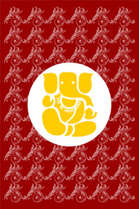 EurekaDesigns Shree Ganesh Poster with Creative Pattern in Solid Brown ...