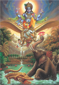 Lord Vishnu (Garuda) Fine Art Print - Religious posters in India - Buy ...