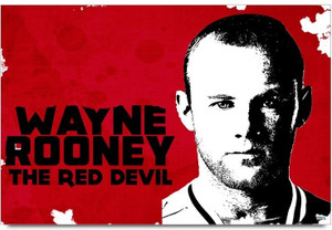 Rooney Red Devil Football Player Paper Print - Sports posters in India ...