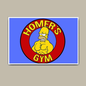 The Simpsons Homer Gym Funny Wall Hang Fine Art Print - Abstract ...