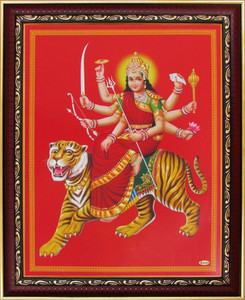 Goddess Amba / Ambaji / Maa Sheravali Poster Paper Print - Art ...