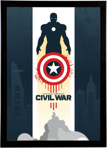 Captain America Modern Wall Art Framed Poster Photographic Paper ...