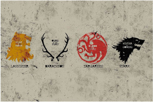 Game Of Thrones 4 Main Clans_poster By Spoilt Paper Print - Movies ...