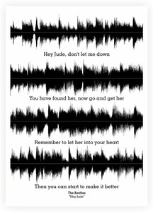 The Beatles "Hey Jude" Lyrics Quotes Paper Print - Music posters in ...