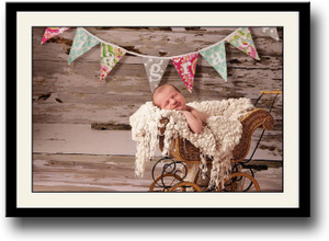Baby sleeping on wooden rack Fine Art Print - Children posters in India ...