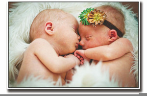 Posterhouzz 2 Cute babies hugging Fine Art Print - Children posters in ...