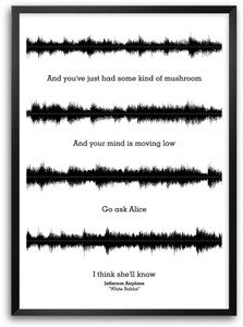 Jefferson Airplane "White Rabbit" Lyrics Quotes Paper Print - Music ...