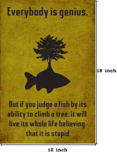 Everybody is Genius - Albert Einstein Paper Print - Quotes & Motivation ...