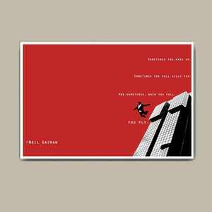 Sometimes You Fall Quote Wall Hang Fine Art Print - Abstract posters in ...