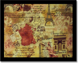 Framed Travel and Tourism Classical Map Fine Art Print - Maps posters ...