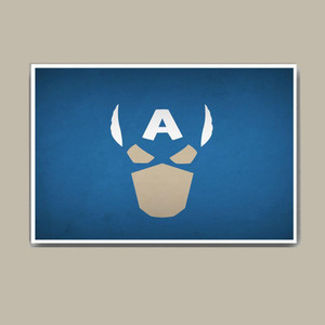 Captain America Blue Minimal Wall Hang Fine Art Print - Abstract ...