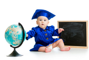 Child's Love - Cute Scholar Baby Paper Print - Children posters in ...