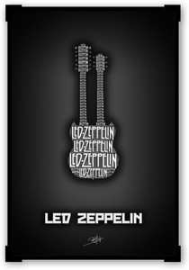 Eureka Designs Poster Led Zeppelin Guitar A Paper Print - Music posters ...