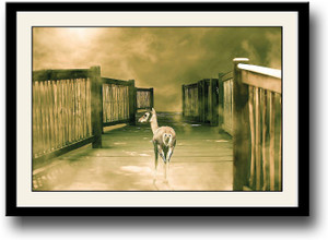 Deer on wooden bridge Fine Art Print - Animals posters in India - Buy ...