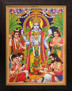 Lord Satyanarayan / Shree Satya Narayan Poster Paper Print - Art ...