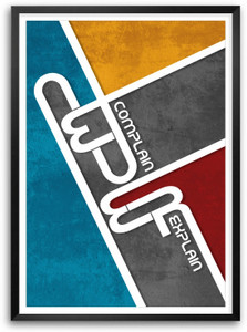 Never Complain Never Explain Typography Wall Decor Framed Poster Paper ...