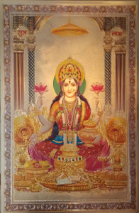 Golden Laxmi Mata Fine Art Print - Religious posters in India - Buy art ...