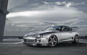 Athah Silver Toyota Supra front side view Poster Paper Print - Vehicles ...