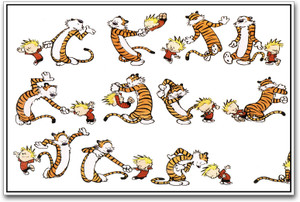 Calvin and Hobbes Dancing Paper Print - Animation & Cartoons, Comics ...