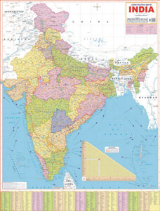 Jumbo India Political Wall Map : Paper Print Paper Print - Educational ...