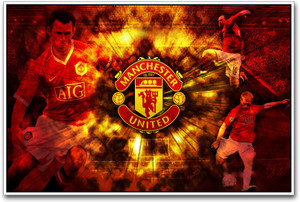 MU football logo Paper Print - Sports posters in India - Buy art, film ...