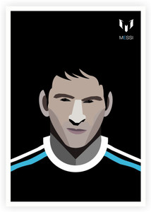 Messi Football Player Face Minimalist Paper Print - Quotes & Motivation ...