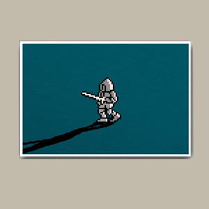 8 Bit Warrior Wall Hang Fine Art Print - Abstract posters in India ...