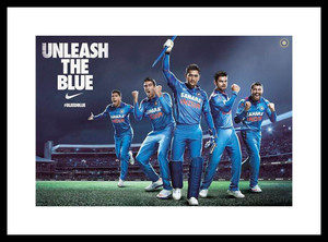 Myimage Team India Bleed Blue Digital Printing Framed Poster (13.0 inch ...