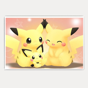 Pokemon Pikachu Family (18x12) Paper Print - Abstract posters in India ...