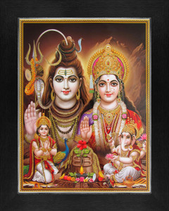 Shiva / Shankar Parvati Ganesha Kartikeya Poster Paper Print - Art ...