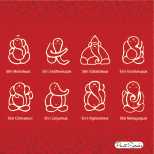 Eureka Designs Ashtavinayak Art Rolled Paper Print - Personalities ...