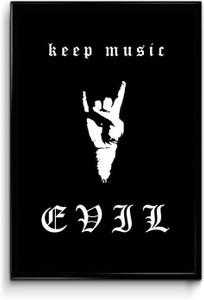 Keep music Evil Paper Print - Humor, Minimal Art, Decorative posters in ...