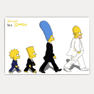 The Simpsons & Beatles (18x12) Paper Print - Abstract posters in India ...
