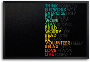 Think Network Exercise Eat Quote Laminated Framed Paper Print - Art ...