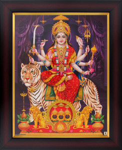 Goddess Amba / Ambaji / Maa Sheravali Poster Paper Print - Art ...
