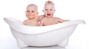 Posterhouzz Two Bathing Baby Poster Fine Art Print - Children posters ...