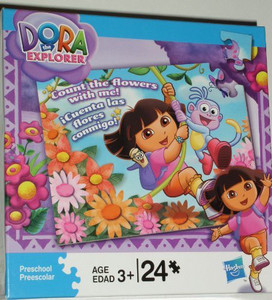 Hasbro Dora the Explorer Count the Flowers with Me Puzzle - 24 Pieces ...