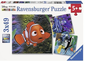 RAVENSBURGER Pixar: In the Aquarium (3 x 49-Piece) Puzzles in a Box ...
