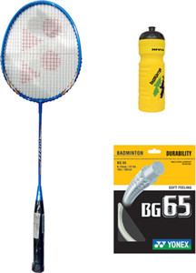 YONEX New Series GR777 Racket + BG65 String+Sipper Blue Strung ...