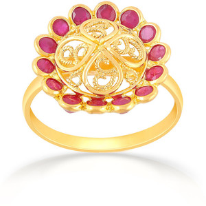 MALABAR GOLD & DIAMONDS HBDAAAABLKTD 22kt Ruby Yellow Gold ring Price ...