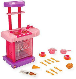 Just Like Home Like Home Foldable Kitchen Playset - Pink - Like Home ...