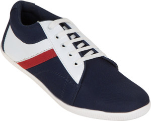 ZOVI Navy With Red And White Detailing Casual Shoes For Men - Buy Blue ...