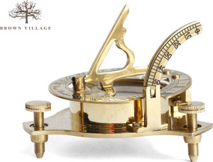 Brown Village Engineering Scale & Compass Decorative Showpiece - 2 cm ...