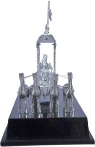 jy Arjun Rath White Metal Silver Colour God Idol Decorative Showpiece ...