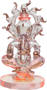 Indian Crafts Home SuryaChakra Ganesha Orange Decorative Showpiece - 8 ...