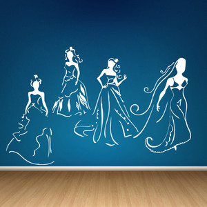 Decor Villa 66 cm Decor villa Girls Group Wall Decal & Sticker White ...